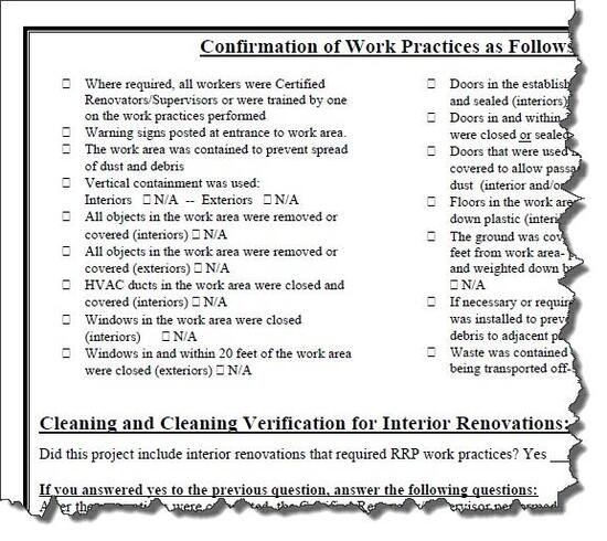Free RRP Renovation Checklist Will Help You Document Work Practices